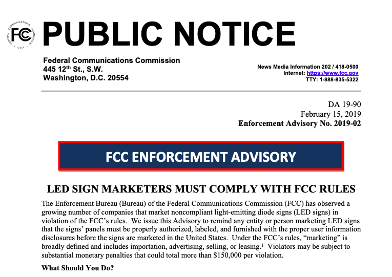 The FCC LED Signs Initiative | Billboard Insider™
