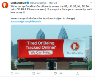 Duck Duck Go on 2,245 US Billboards | Billboard Insider™