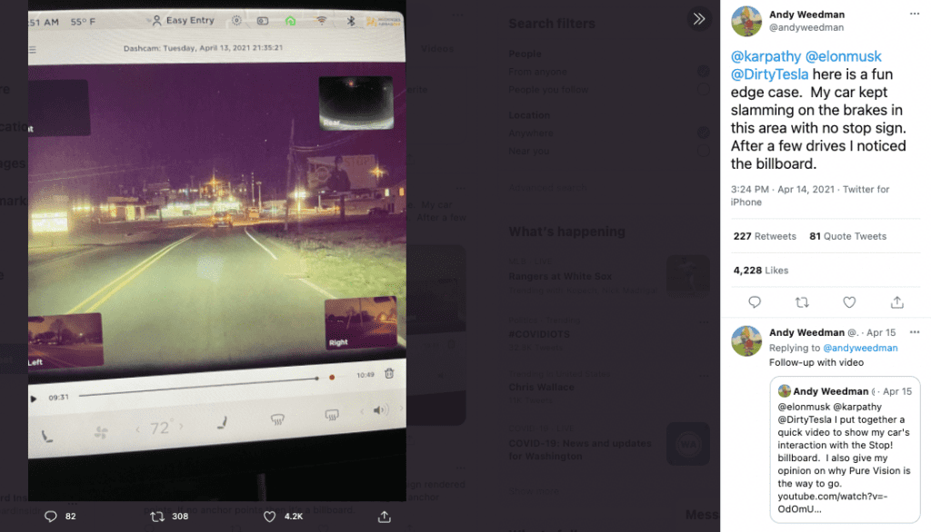 Autonomous Car Sees Billboard with Stop Sign and Brakes | Billboard ...