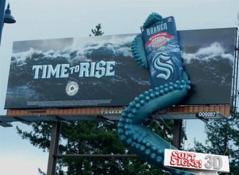SoftSigns 3D Billboard Promotes Seattle Kraken | Billboard Insider™