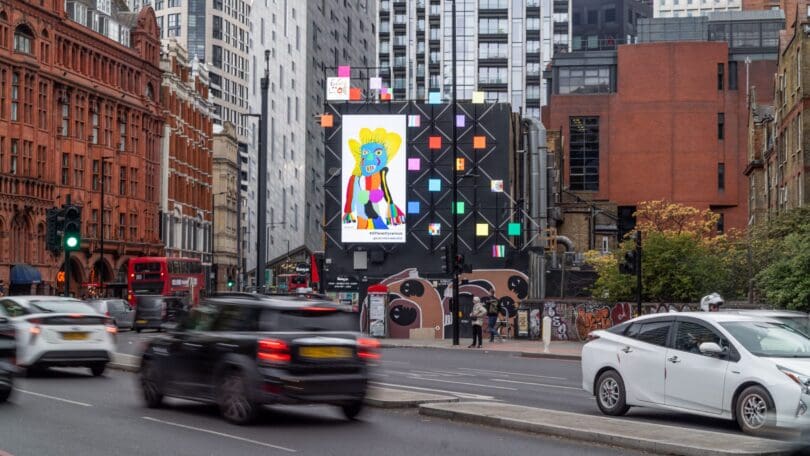 Central London Digital Billboard Runs Brain Injury Art | Billboard Insider™