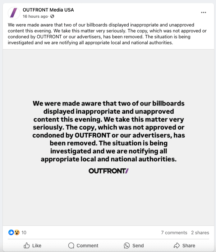 Two OUTFRONT Chicago Digital Billboards Hacked | Billboard Insider™